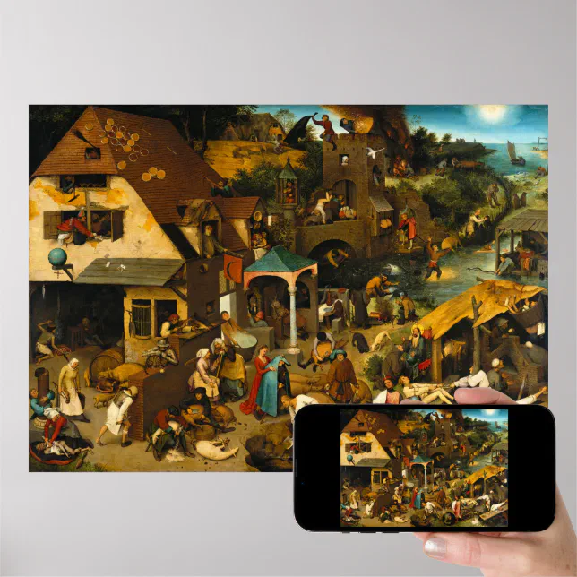 Netherlandish Proverbs by Pieter Bruegel the Elder Poster | Zazzle