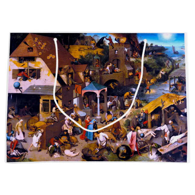 Netherlandish Proverbs, Pieter Bruegel the Elder Large Gift Bag | Zazzle