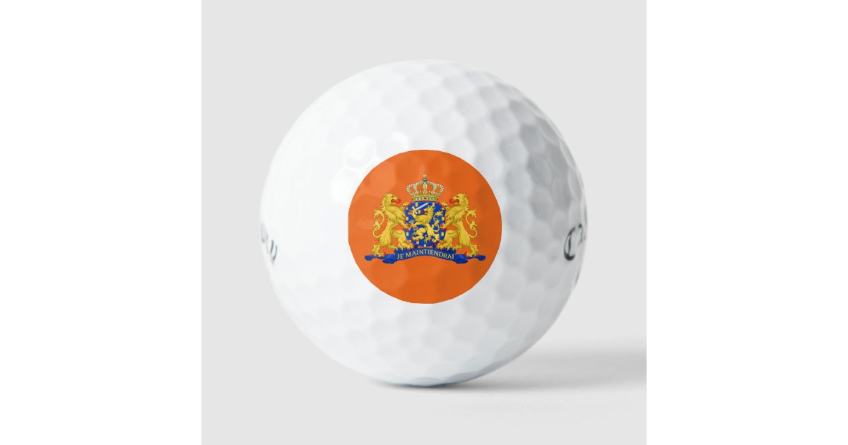 Netherlands Coat of Arms on Orange css gbt Golf Balls | Zazzle