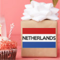 netherlands country flag symbol name text rectangular sticker | Zazzle