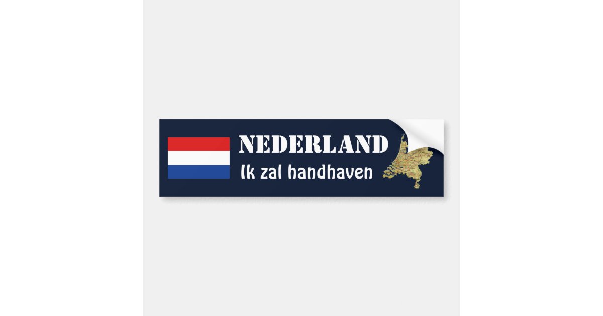 Netherlands Flag + Map Bumper Sticker | Zazzle