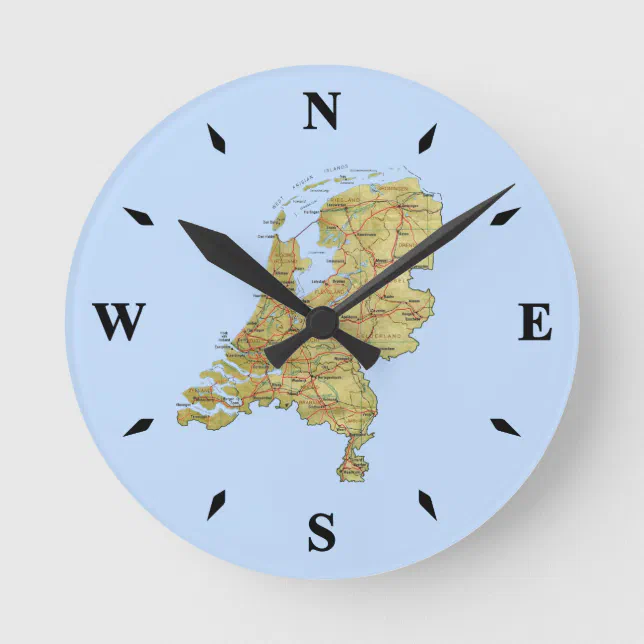 Netherlands Map Clock | Zazzle