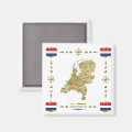 Netherlands Map + Flags Magnet | Zazzle