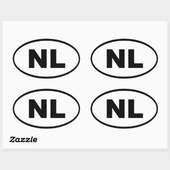 Netherlands NL European Oval Sticker | Zazzle