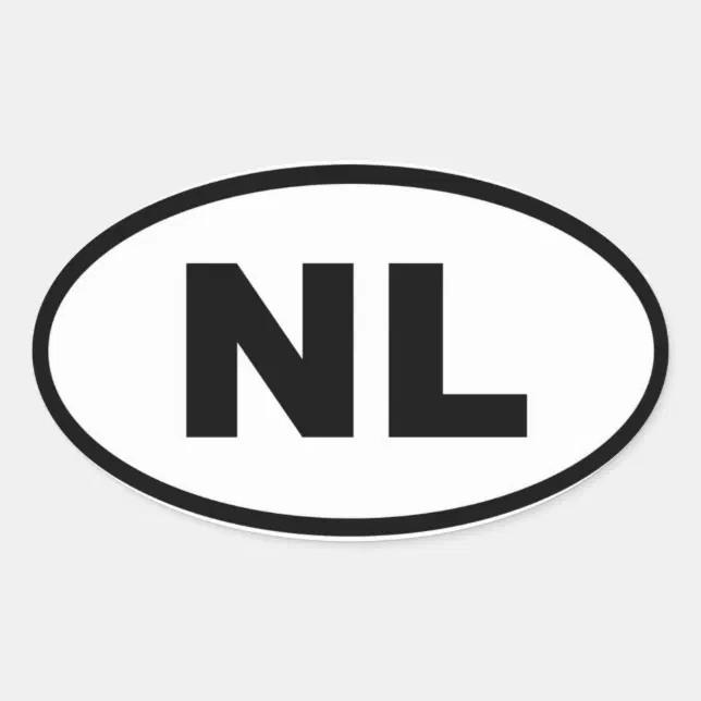 Netherlands NL European Oval Sticker | Zazzle