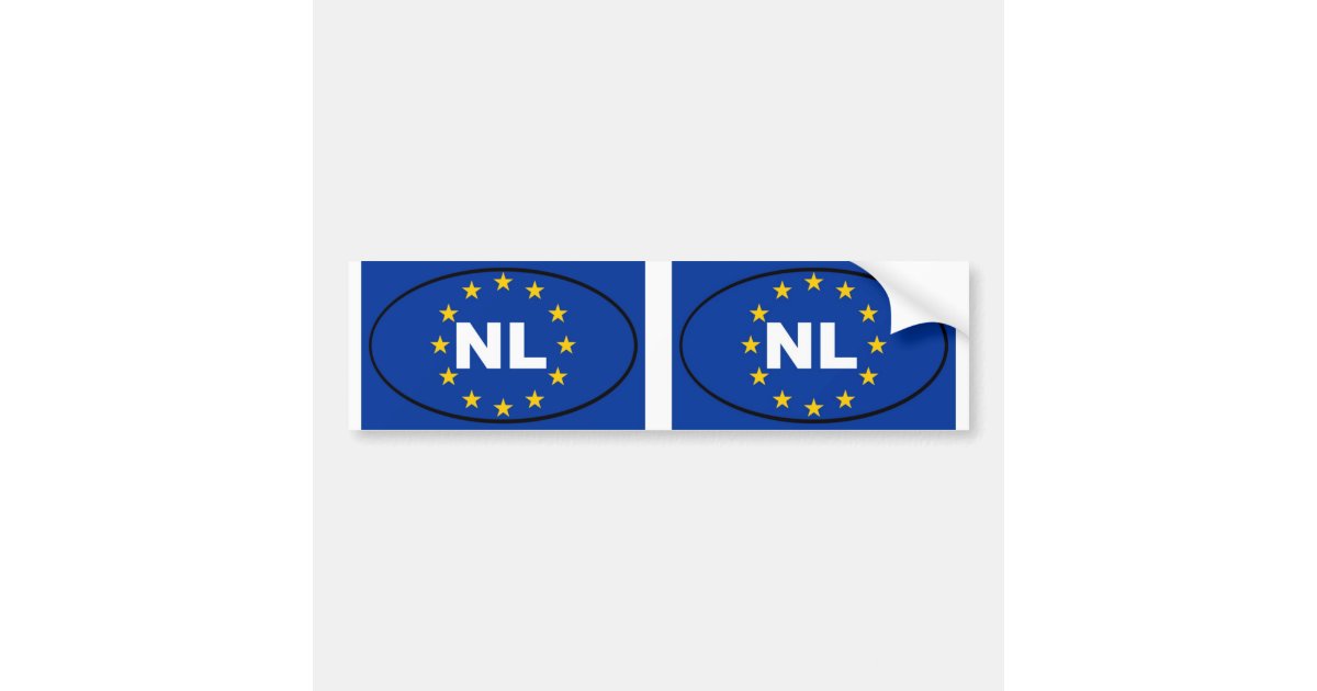 Netherlands NL European Union oval Bumper Sticker | Zazzle