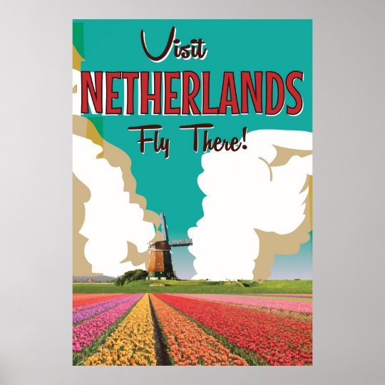 Netherlands Vintage Travel Poster