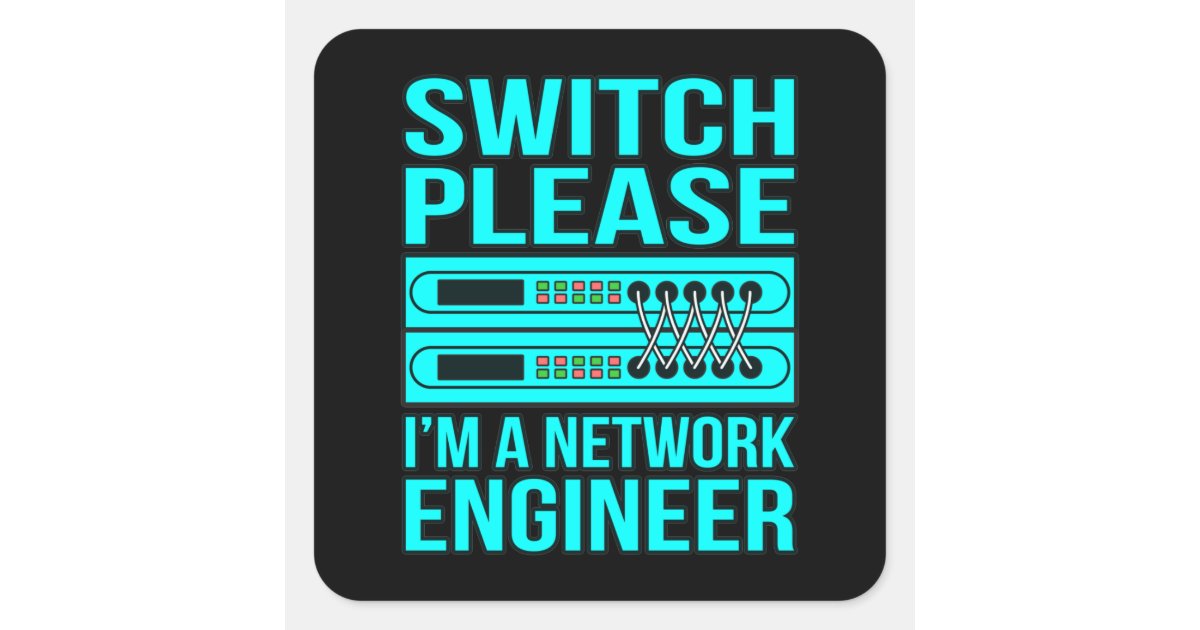 Network Engineer Computer IT Tech Programmer Geek Square Sticker | Zazzle