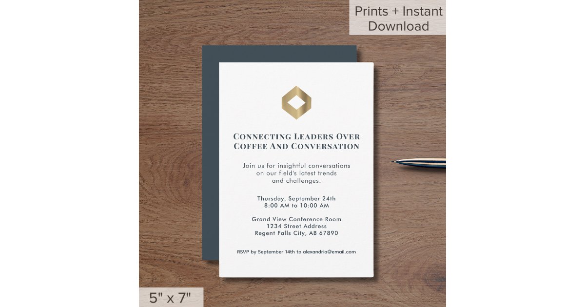 Networking Event Invitation with Logo | Zazzle