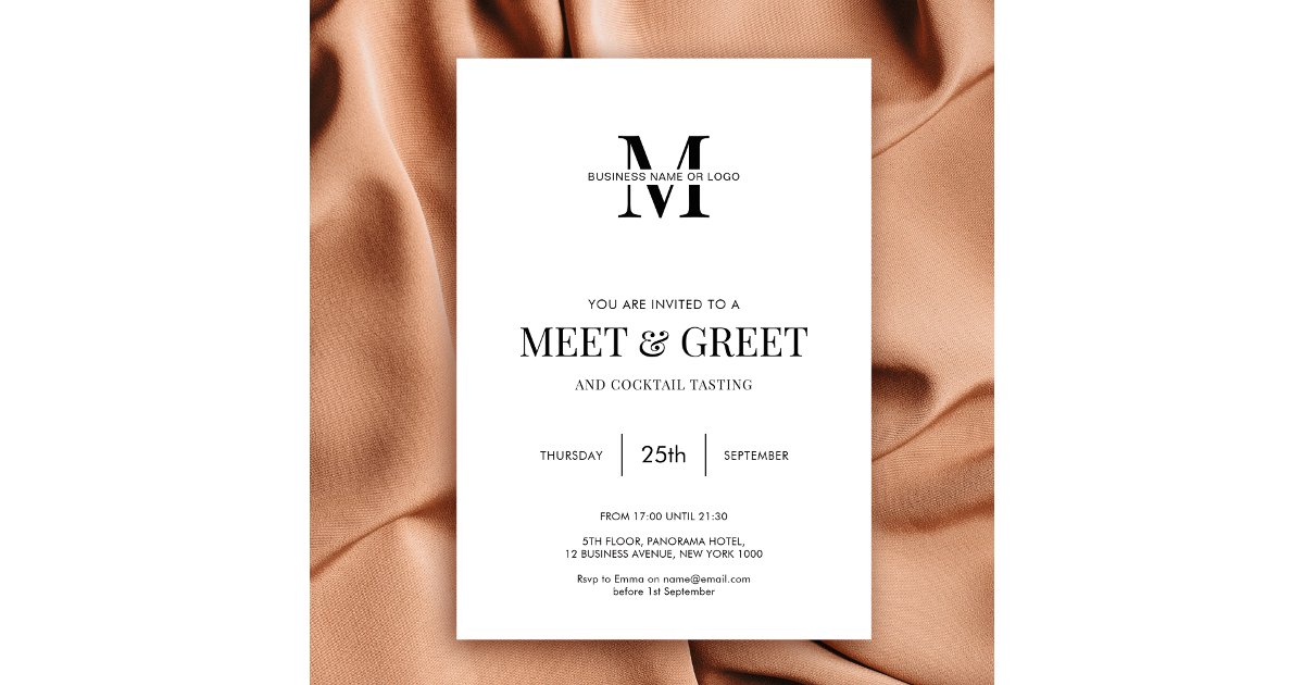 Networking Meet & Greet Minimalist Modern Business Invitation | Zazzle