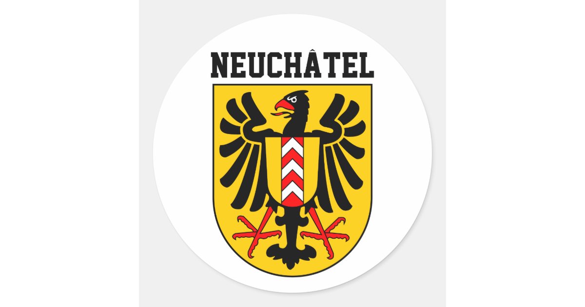 Neuchâtel coat of arms, Switzerland Classic Round Sticker | Zazzle