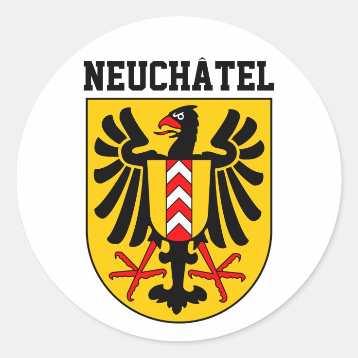 Neuchâtel coat of arms, Switzerland Classic Round Sticker | Zazzle