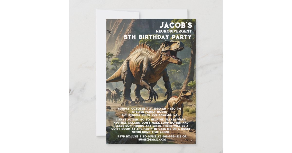 Neurodivergent Autistic Birthday Party Invitation | Zazzle