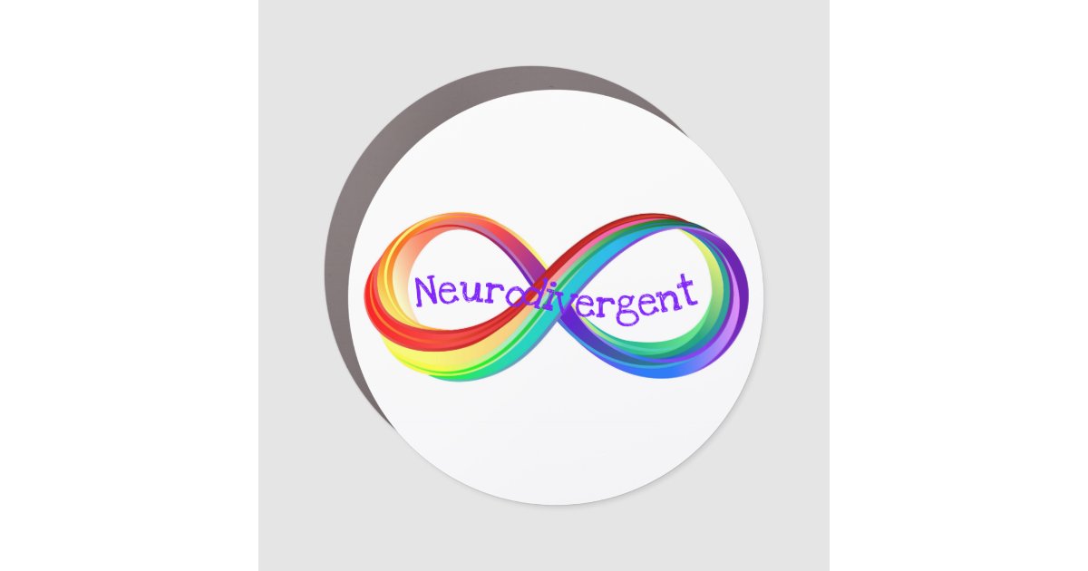 Neurodivergent Rainbow Infinity Symbol Button Car Magnet | Zazzle