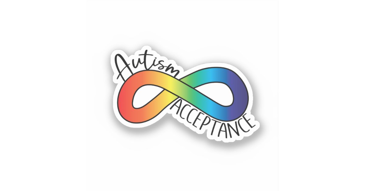 Neurodiversity Autism Acceptance Rainbow Sticker | Zazzle