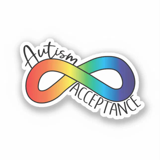 Neurodiversity Autism Acceptance Rainbow Sticker | Zazzle
