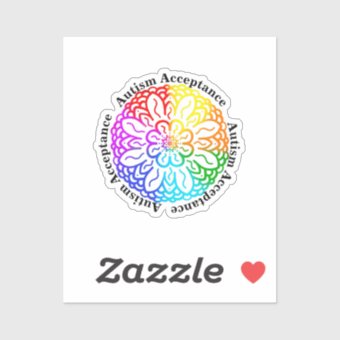 Neurodiversity Autism Acceptance Rainbow Sticker | Zazzle