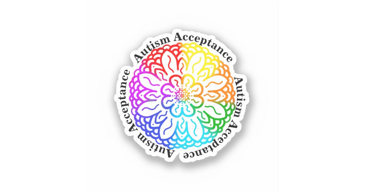 Neurodiversity Autism Acceptance Rainbow Sticker | Zazzle
