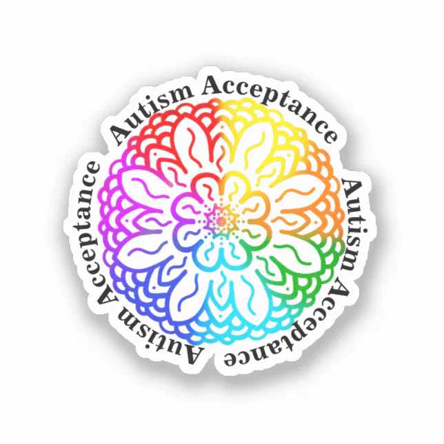 Neurodiversity Autism Acceptance Rainbow Sticker | Zazzle