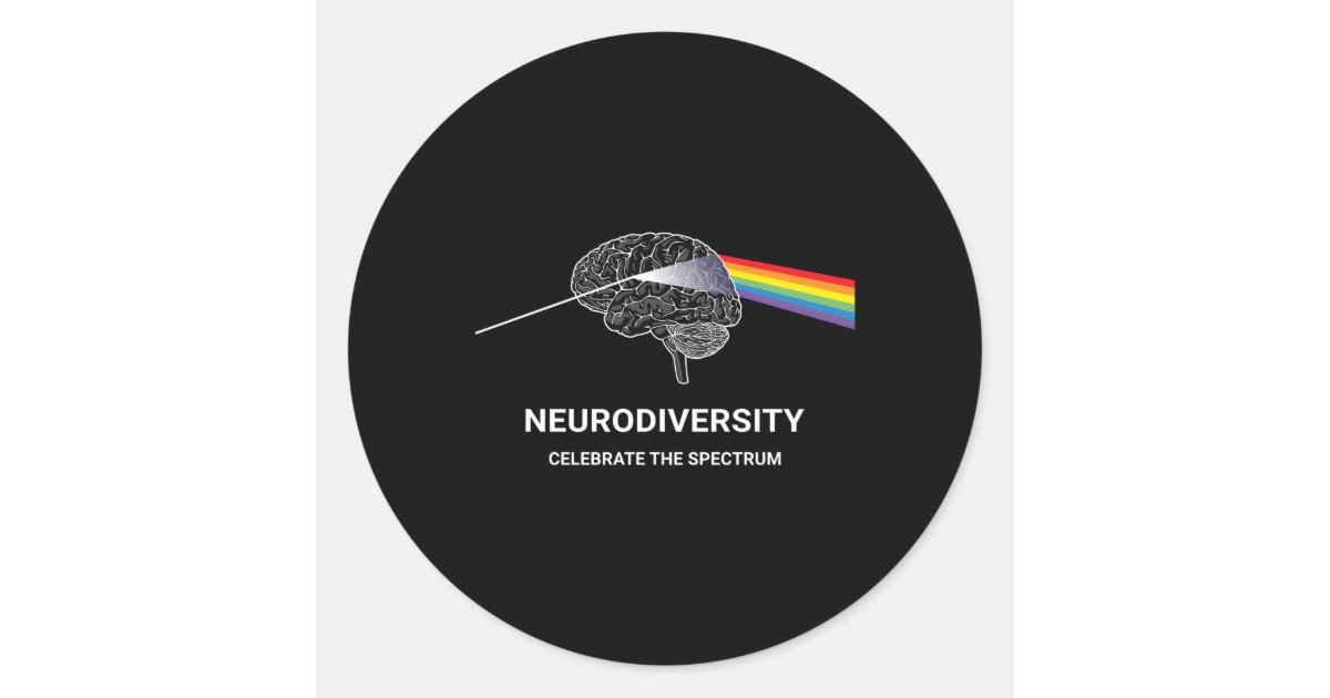 Neurodiversity Autism Spectrum Asd Adhd Rainbow Br Classic Round ...