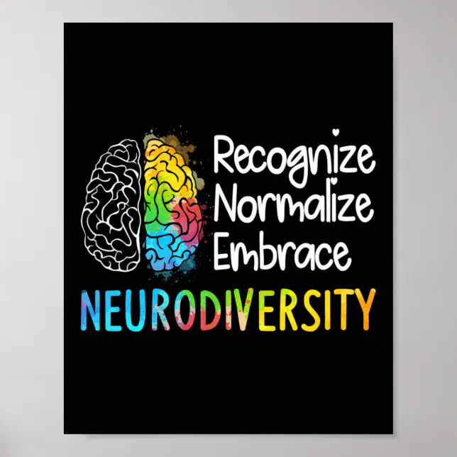 Neurodiversity Autism Spectrum Asd Adhd Rainbow Br Poster | Zazzle