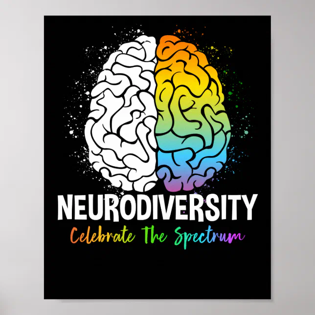 Neurodiversity - Autism Spectrum ASD ADHD Rainbow Poster | Zazzle
