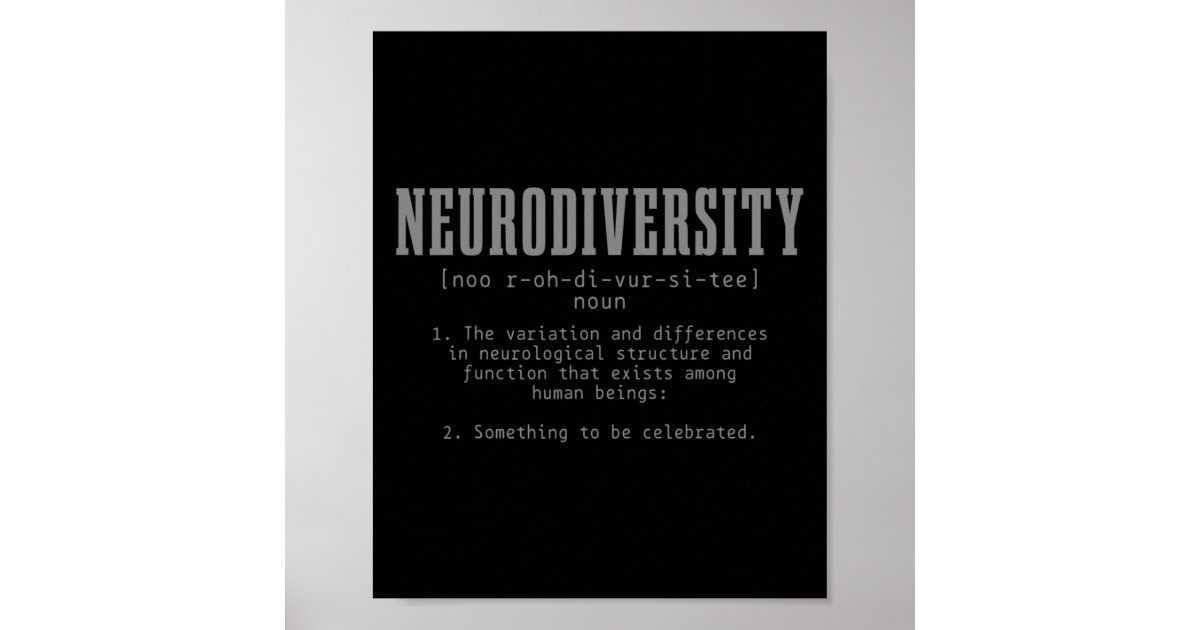Neurodiversity Definition Autism Awareness Month Poster | Zazzle