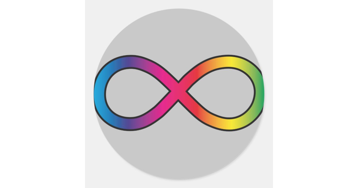 Neurodiversity infinity symbol classic round sticker | Zazzle