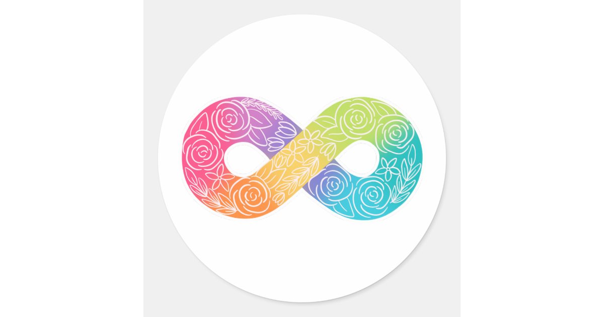 Neurodiversity rainbow infinity sign sticker | Zazzle
