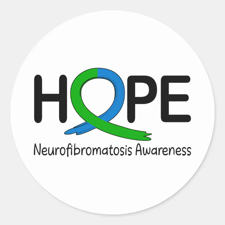 Neurofibromatosis Awareness Ribbon of Hope Classic Round Sticker | Zazzle