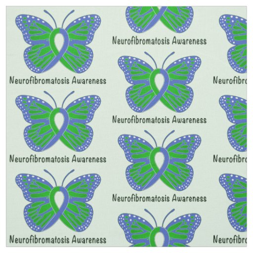 Neurofibromatosis Butterfly Awareness Ribbon Fabric | Zazzle