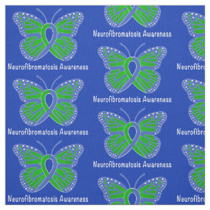 Neurofibromatosis Butterfly Awareness Ribbon Fabric | Zazzle