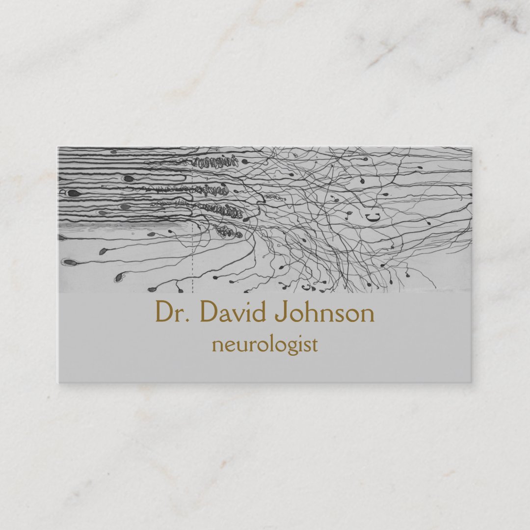 Neurologist Anatomy Nerve Drawing Gray Doctor Business Card | Zazzle