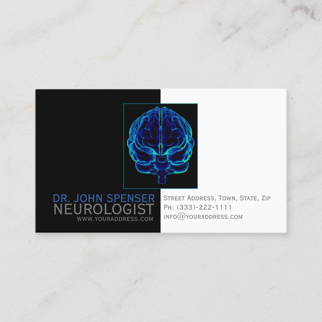 Neurologist Blue Brains Medical Business Card | Zazzle