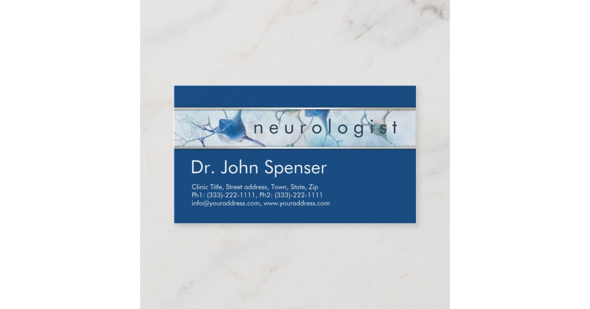 Neurologist Blue Business Card | Zazzle