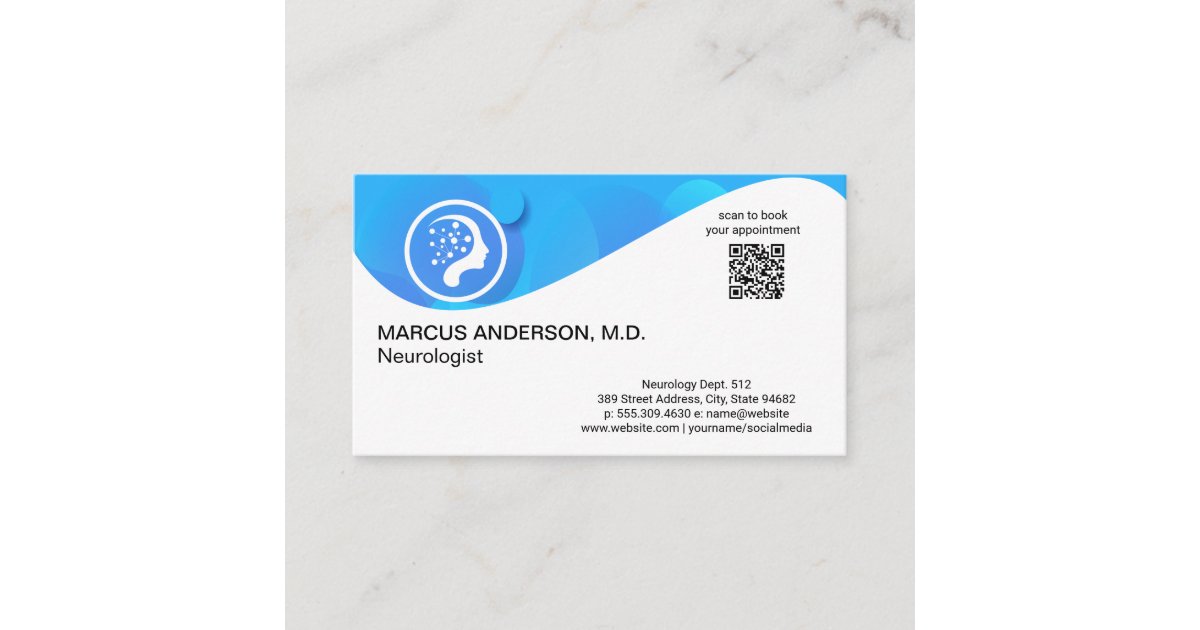 Neurology Logo | QR Code Custom Business Card | Zazzle
