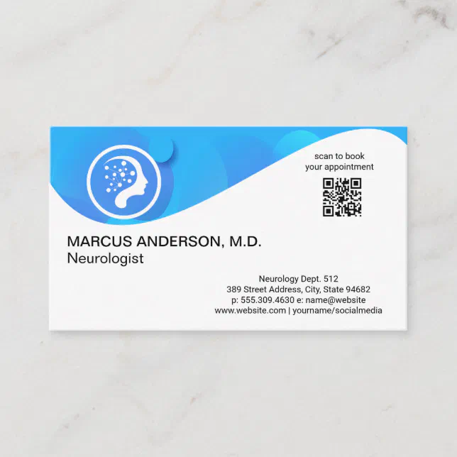 Neurology Logo | QR Code Custom Business Card | Zazzle