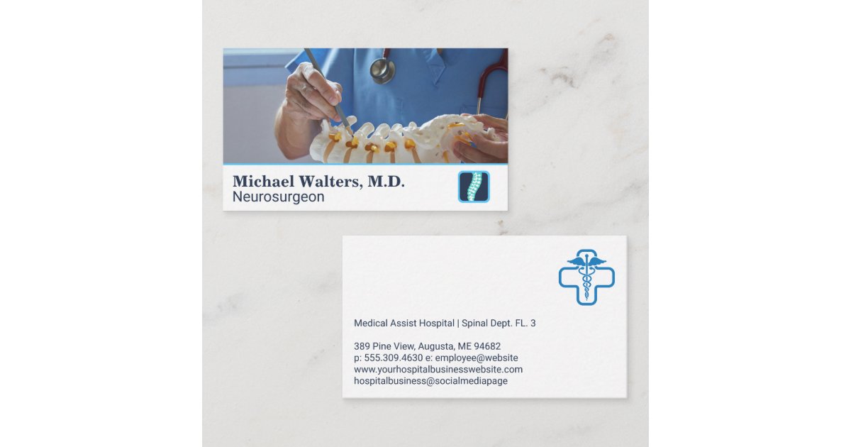 Neurosurgeon | Spine Lumbar Display Business Card | Zazzle
