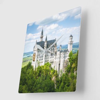 Neuschwanstein Castle Decorative Photographic Square Wall Clock | Zazzle