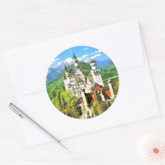 NEUSCHWANSTEIN CASTLE, GERMANY CLASSIC ROUND STICKER | Zazzle