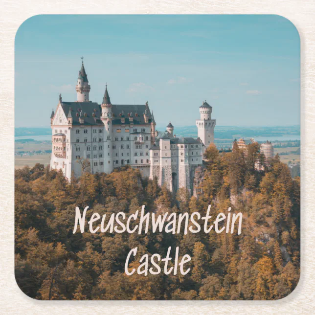 Neuschwanstein Castle Germany Square Paper Coaster | Zazzle
