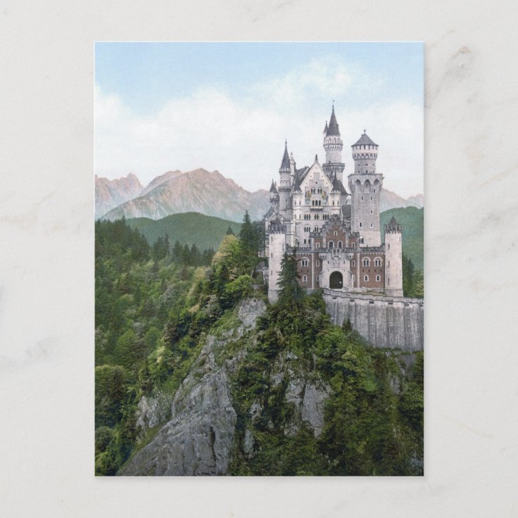 Neuschwanstein Castle Lithograph Postcard | Zazzle