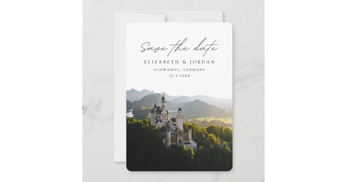 Neuschwanstein Castle Wedding Save the Date Invitation | Zazzle