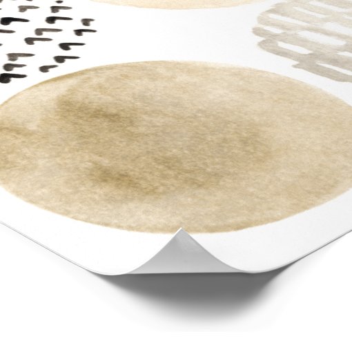 Neutral Abstract Circle Pattern Poster | Zazzle