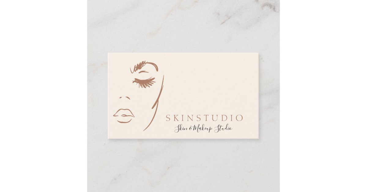 Neutral Aesthetic Feminine Face Skin Business Card | Zazzle