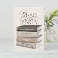 Neutral and Soft Book Stack Grad Party Invitation | Zazzle