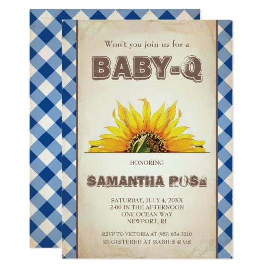 Neutral BabyQ Baby Shower, BBQ Baby Q Invites | Zazzle.com