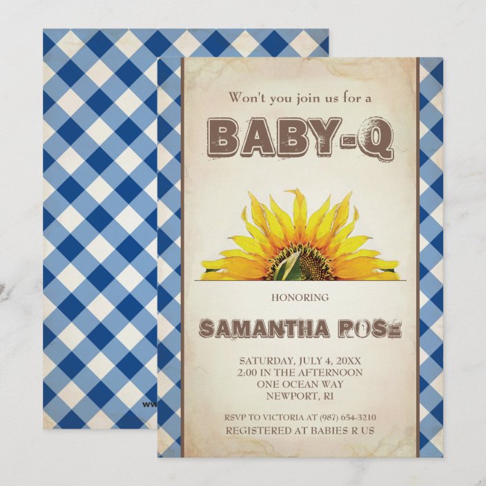 Neutral BabyQ Baby Shower, BBQ Baby Q Invites | Zazzle.com