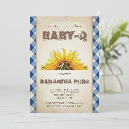 Neutral BabyQ Baby Shower, BBQ Baby Q Invites | Zazzle