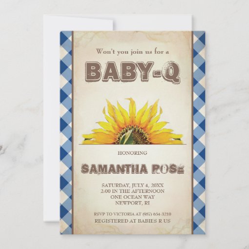 Neutral BabyQ Baby Shower, BBQ Baby Q Invites | Zazzle